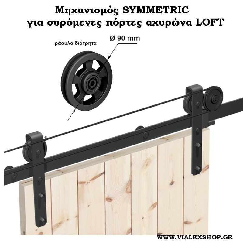 Αξεσουάρ SYMMETRIC για 2 πόρτες αχυρώνα LOFT – Vialex Loft