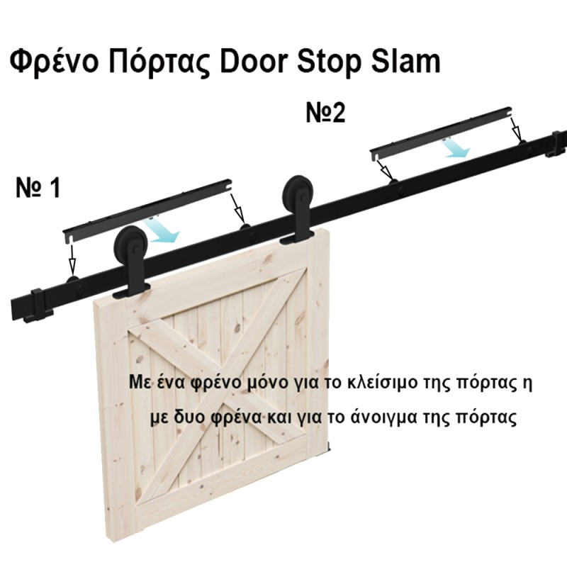 Φρένο για πορτα τυπου αχυρωνα VIALEX LOFT 80 kg.